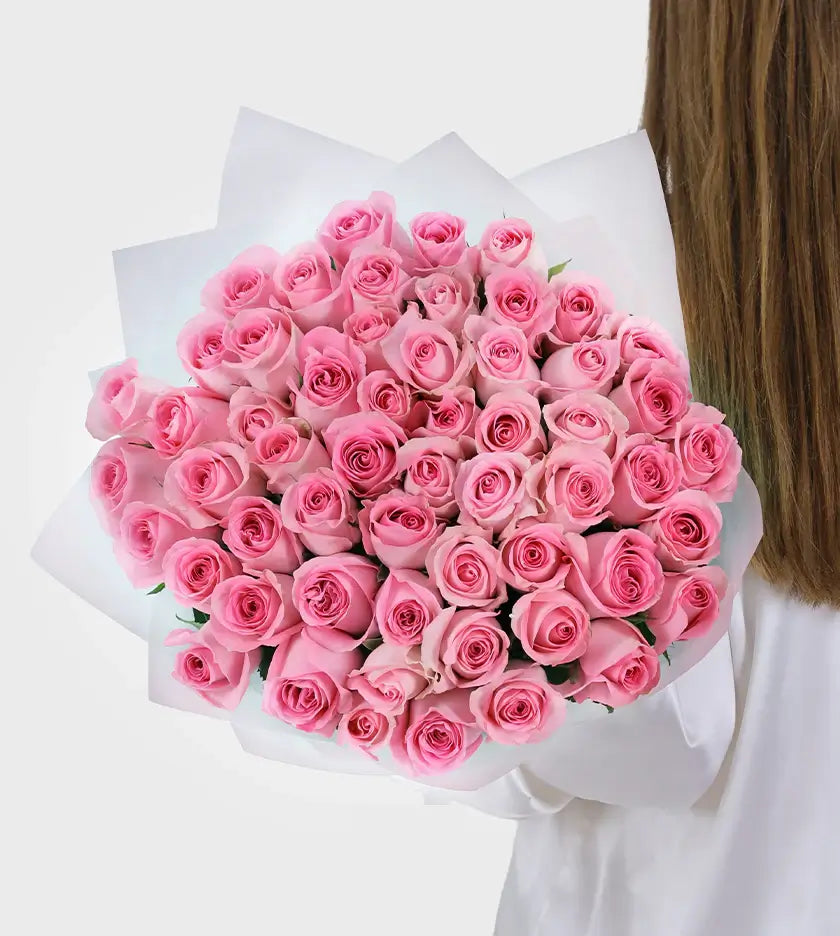 50 Pink Roses | Fresh & Elegant – Arabian Florist